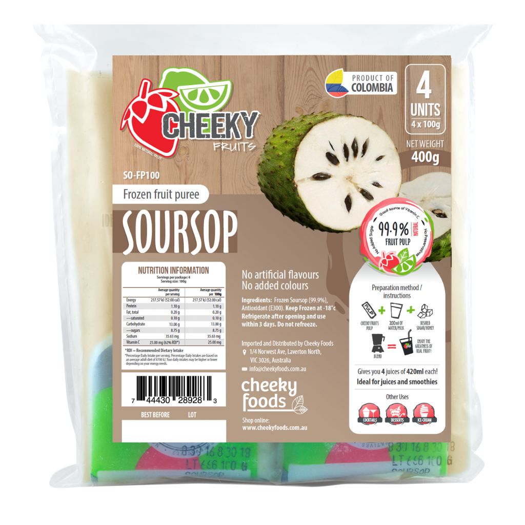 Soursop Fruit Pulp x 4 (400g) – Cheeky Foods