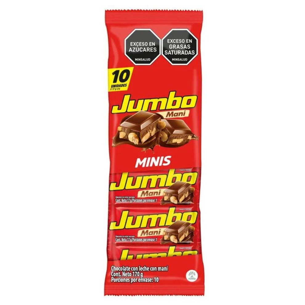 Mini Jumbo Milk Chocolate Bar with Peanuts Pack of 10 (170g) – Cheeky Foods