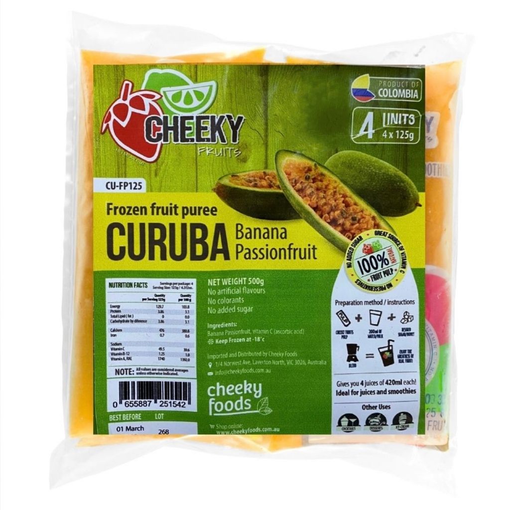 Frozen Curuba Banana Passion Fruit Pulp 125g X 4 Units (500g) – Cheeky ...