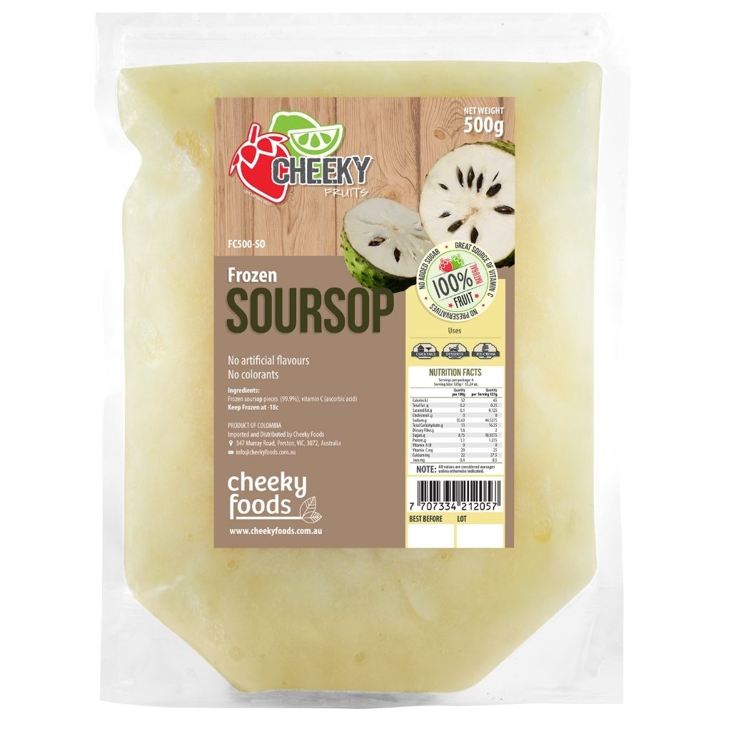 Frozen Soursop Fruit Pieces Cheeky Fruits (500g) – Cheeky Foods